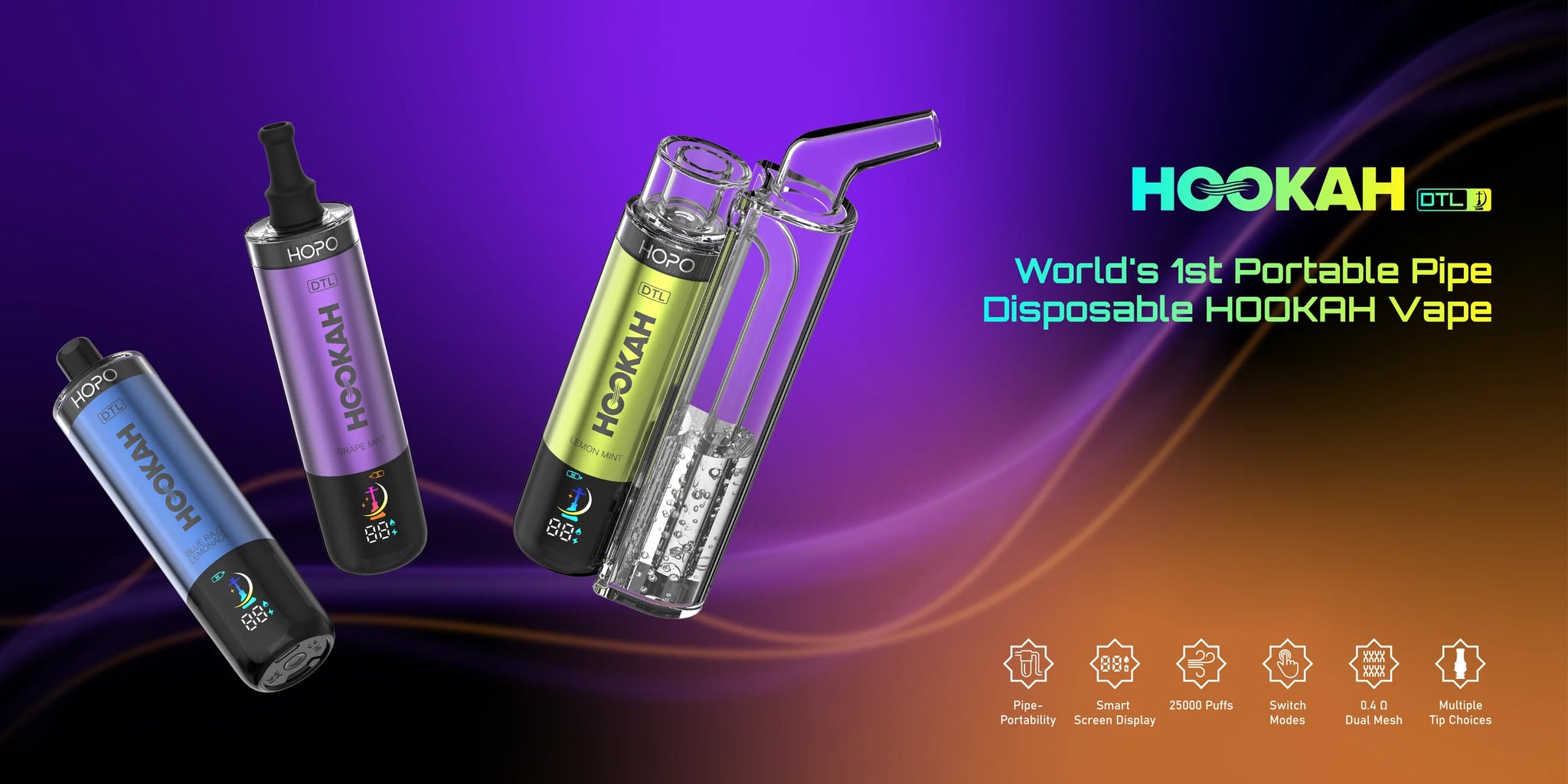 The World's 1st Portable Pipe Disposable HOOKAH Vape